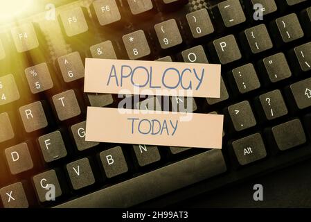 Conceptual caption Apology. Conceptual photo a written or spoken ...