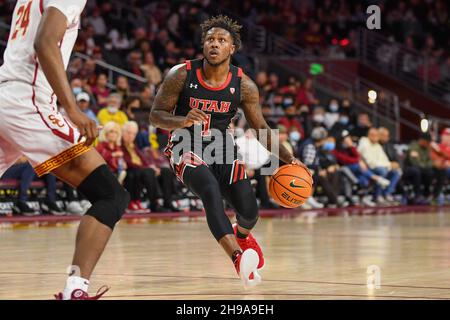 Utah guard David Jenkins Jr. controls the ball during the second half ...