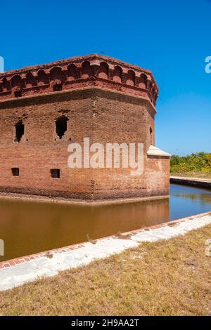 Exterior view of Fort Jefferson. Dry Tortugas National Park, off of Key ...