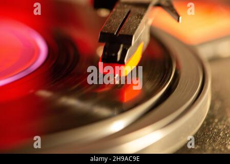 retro pickup with disc turning Stock Photo - Alamy