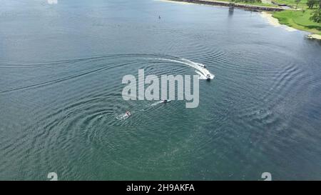 Children riding in inflatable boat Stock Photo - Alamy