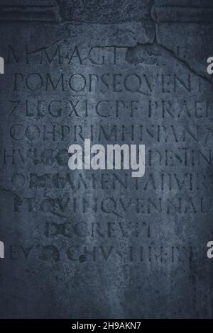 Closeup shot of ancient Roman letters carved in stone Stock Photo - Alamy
