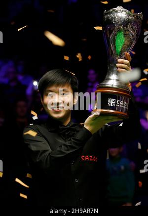 Zhao Xintong after winning his match against Lei Peifan (not pictured ...