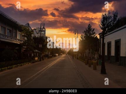 Central Mexico, Aguascalientes colorful streets and colonial houses in ...