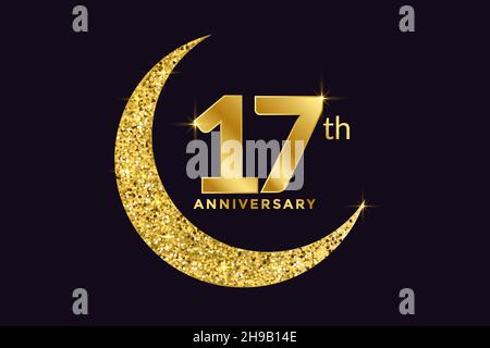 17th Birthday celebration, luxury 17 years Birthday logo design Stock ...