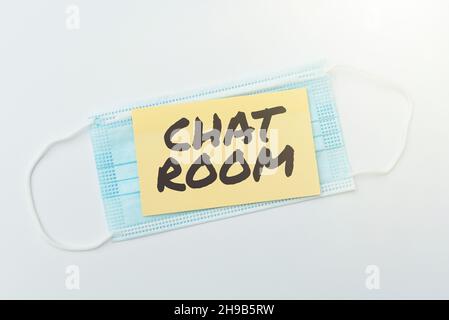 Handwriting text Chat Room. Concept meaning area on the Internet or ...