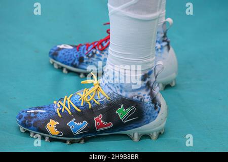 Miami Dolphins long snapper Blake Ferguson (50) looks on from the ...