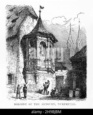 Engraving of scenes in Nuremberg, Germany during the 1500s Stock Photo ...