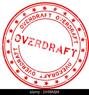 Grunge red draft with star icon round rubber seal stamp on white ...