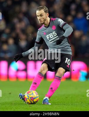 Birmingham, England, 5th December 2021. James Maddison of Leicester City during the Premier ...