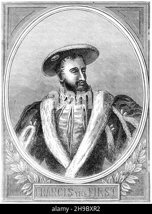 Portrait of Francis I (1494-1547), King of France, on the horseback ...