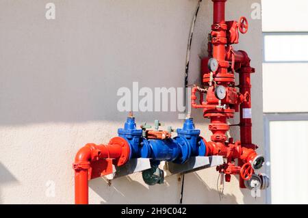 Water pressure gauge on fire suppression system Stock Photo - Alamy