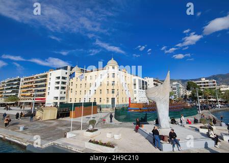 VOLOS, GREECE - Nov 02, 2021: Argo is located in its port, beautiful ...