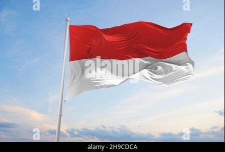 flag of Canton of Solothurn , Switzerland at cloudy sky background on ...