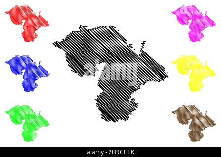 Jammu district (Jammu and Kashmir union territory, Republic of India) map vector illustration ...