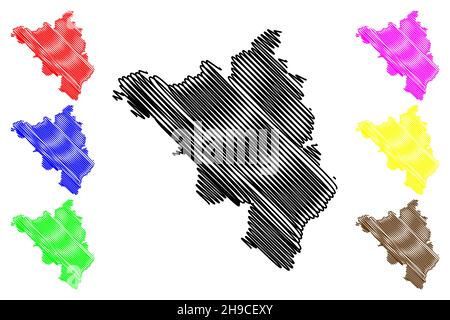 Munger district (Bihar State, division, Republic of India) map vector ...