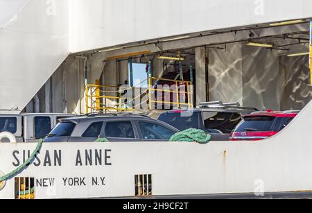 Cross Sound Ferry, Susan Anne, in dock at Orient Point, NY Stock Photo ...