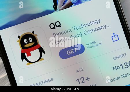 KHARKOV, UKRAINE - MARCH 5, 2021: QQ icon and application from App ...