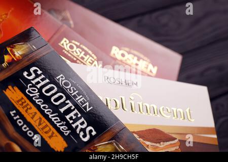 KHARKOV, UKRAINE - JANUARY 11, 2021: Rochen chocolate candies box ...