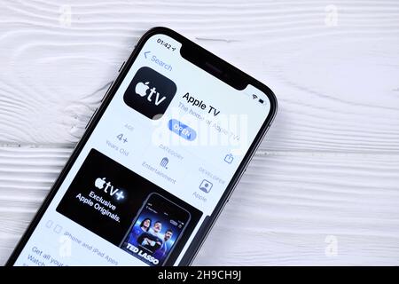 KHARKOV, UKRAINE - MARCH 5, 2021: Apple TV icon and application from ...