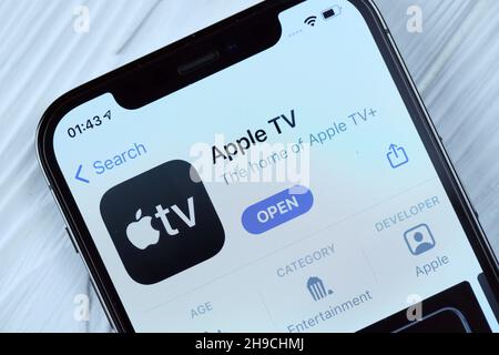 KHARKOV, UKRAINE - MARCH 5, 2021: Apple TV icon and application from ...