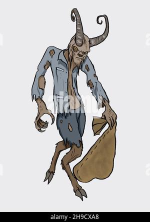 The Goat Man illustration cryptid monster Stock Photo - Alamy
