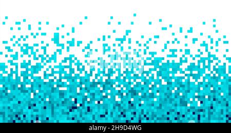 Light blue fading pixel square modern abstract background pattern ...