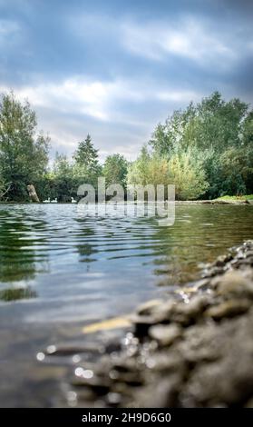 Summertime images of River Teme, Leintwardine, Shropshire, England ...
