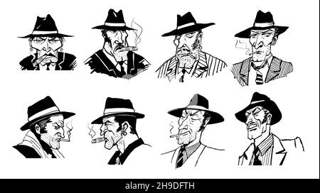 Cartoon Gangster - Comic art - Vector illustration Stock Vector Image ...