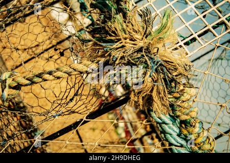 Semi abstract found still life of ropes in the UK's largest beach-based ...