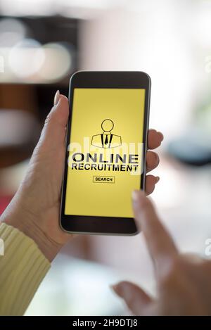 Smartphone screen displaying a recruitment concept Stock Photo - Alamy