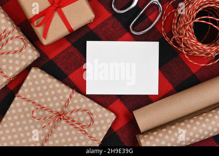 Fabric Wrapped Holiday Presents on Marble Stock Photo - Alamy