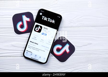 KHARKOV, UKRAINE - MARCH 5, 2021: Tiktok icon and application from App ...