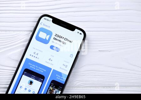 KHARKOV, UKRAINE - MARCH 5, 2021: Zoom messenger icon and application ...
