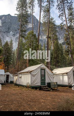 Curry village tent cabins in the Camp Curry part of Yosemite National ...