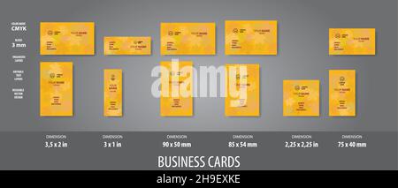 Editable business card template. Abstract geometric style and two ...