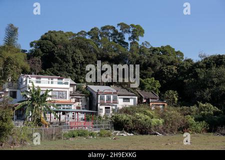 Village houses, Kat O (Crooked Island), Mirs Bay, northeast Hong Kong ...