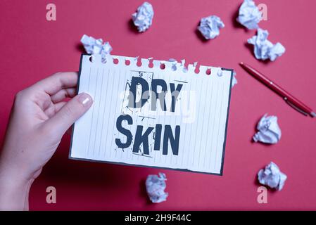 Text caption presenting Dry Skin, Internet Concept uncomfortable ...