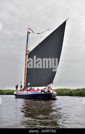 The Albion traditional Broads wherry boat owned by the Norfolk Wherry ...