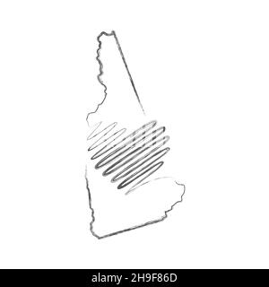 New Hampshire simple logo. State map outline - smooth simplified US ...