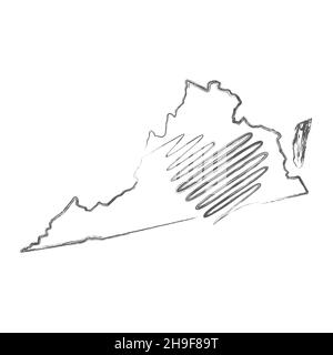 Virginia simple logo. State map outline - smooth simplified US state ...