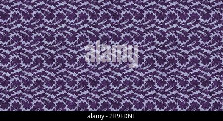 Purple botanical seamless border edge. Gothic lilac tonal foliage ...
