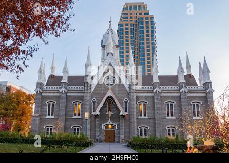 Entrance to Assembly Hall, Salt Lake City, Utah Stock Photo - Alamy