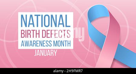 National Birth Defects Awareness Month concept. Banner with pink and ...