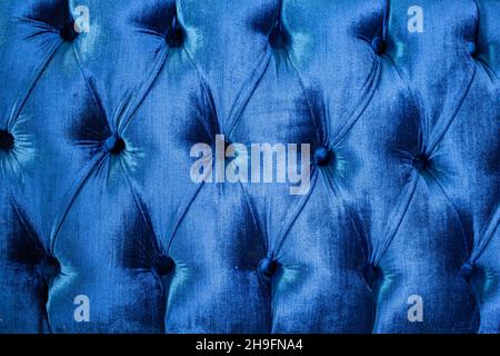 Blue fabric sofa texture with buttons for background and design Stock ...