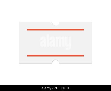 Expired date self-adhesive paper tag with two red stripes. Best before ...