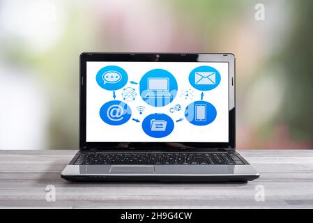 Email sending concept shown on a laptop screen Stock Photo - Alamy