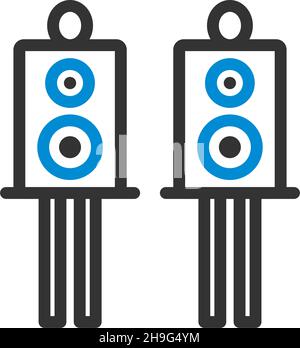 Audio System Speakers Icon. Bold outline design with editable stroke ...