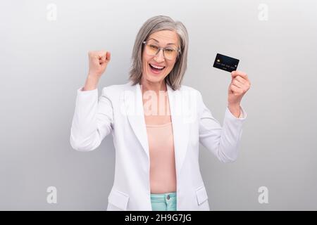 Photo of cool girl hold shopping bargains wear vintage glasses flower ...