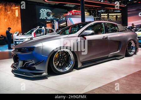 Chevrolet Malibu Code X coupe custom car on display at the 2021 ...